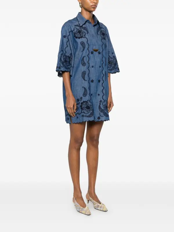 Zimmermann Aster Denim Mini Dress - Multicolor