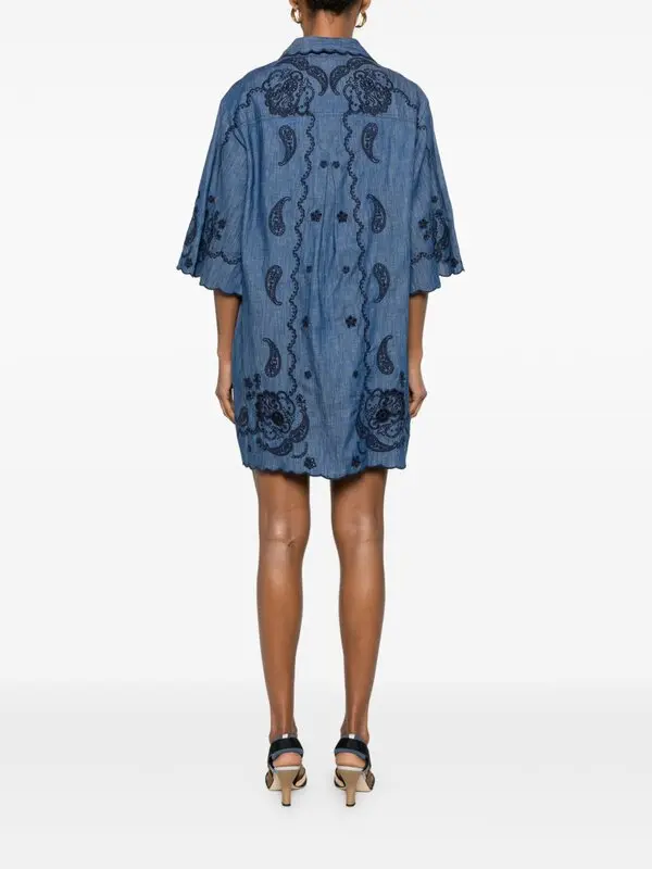 Zimmermann Aster Denim Mini Dress - Multicolor
