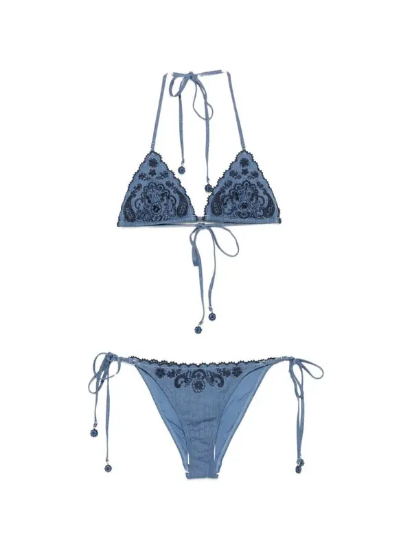 Zimmermann Aster Denim Bikini Set - Multicolor