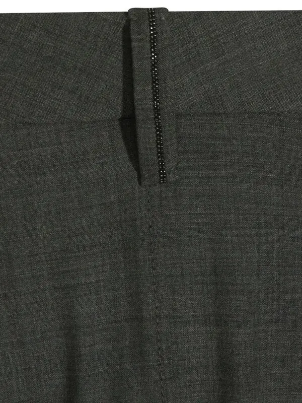 Brunello Cucinelli Wool Blend Midi Skirt - Multicolor