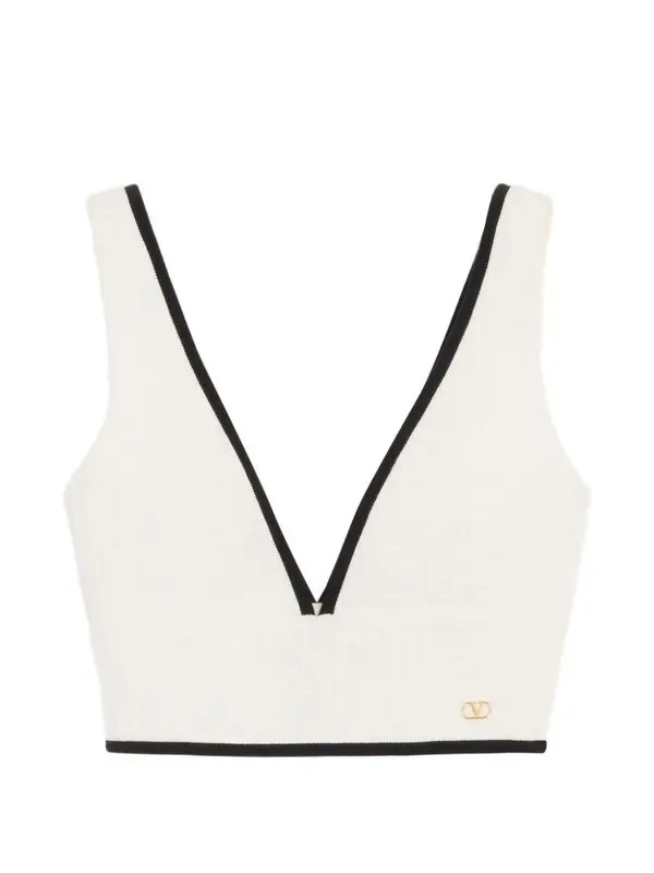 Valentino Garavani Cotton Tank Top With Vlogo Detail - Multicolor