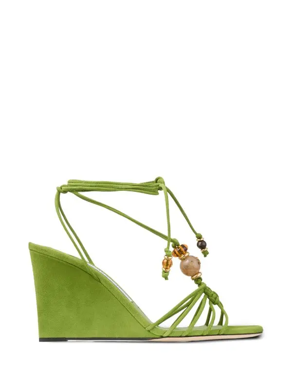 JIMMY CHOO Suede Wedge Sandals