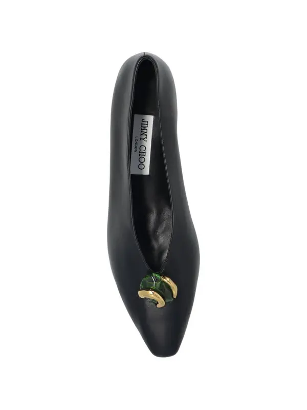 JIMMY CHOO Margot Embellished Pointed Toe Ballet Flats - Multicolor