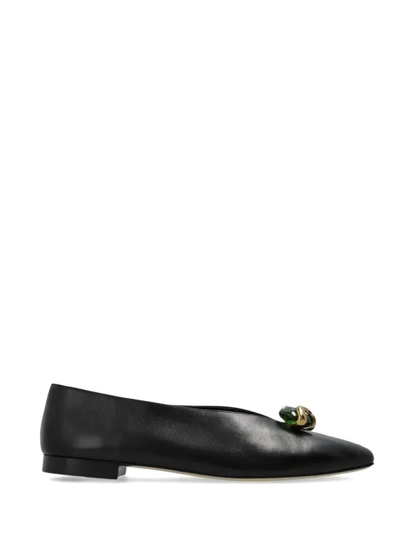 JIMMY CHOO Margot Embellished Pointed Toe Ballet Flats - Multicolor