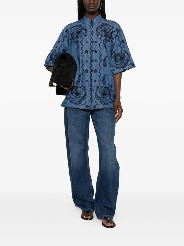 Zimmermann Aster Denim Shirt - Multicolor