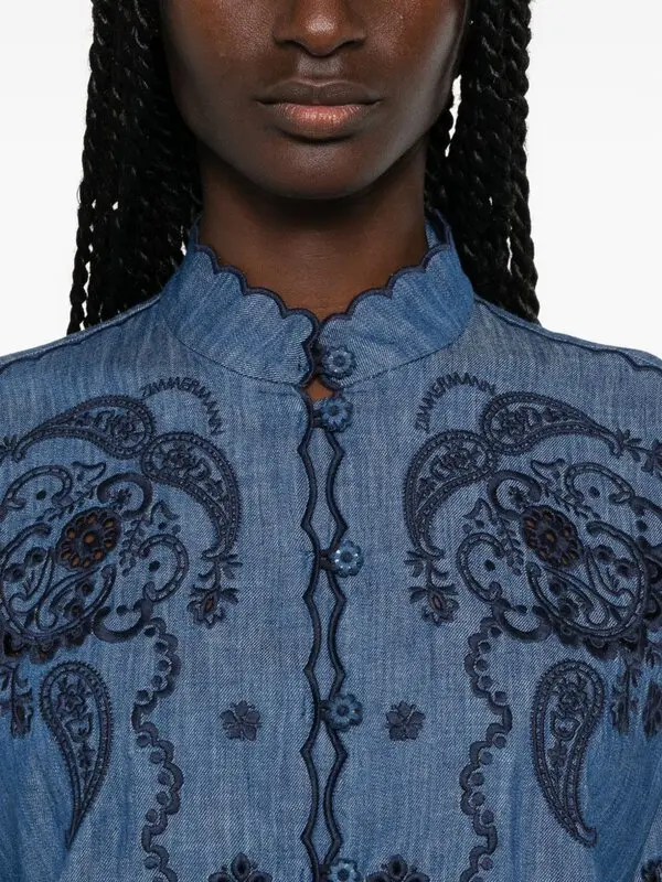 Zimmermann Aster Denim Shirt - Multicolor