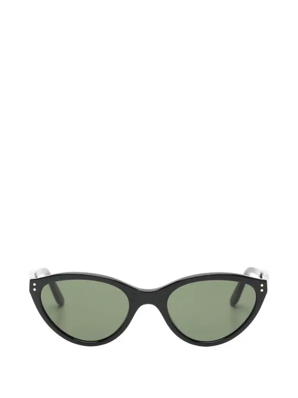 TOTEME Black Cat-eye Sunglasses With Silver-tone Logo Plaque - Multicolor