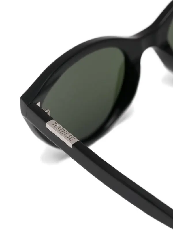 TOTEME Black Cat-eye Sunglasses With Silver-tone Logo Plaque