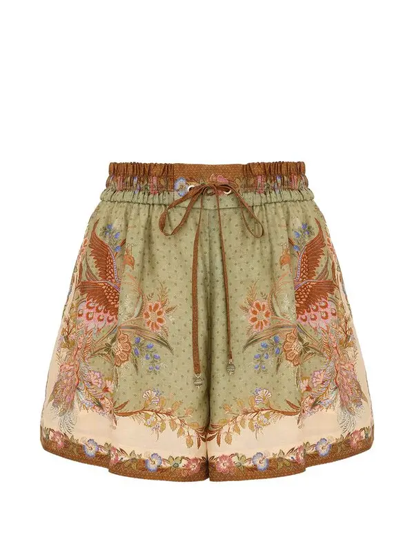Zimmermann Indra Printed Silk Shorts - Multicolor