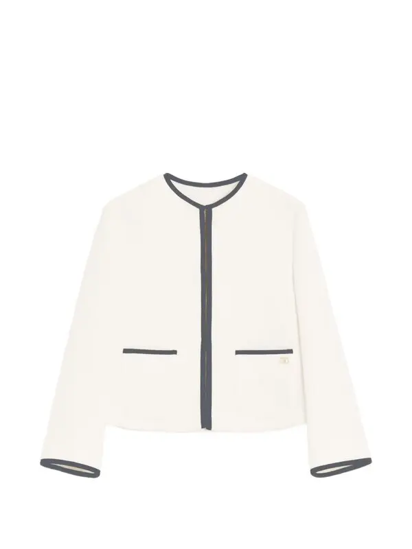 Valentino Garavani Canestrello Cotton Tweed Jacket With Vlogo Detail - Multicolor