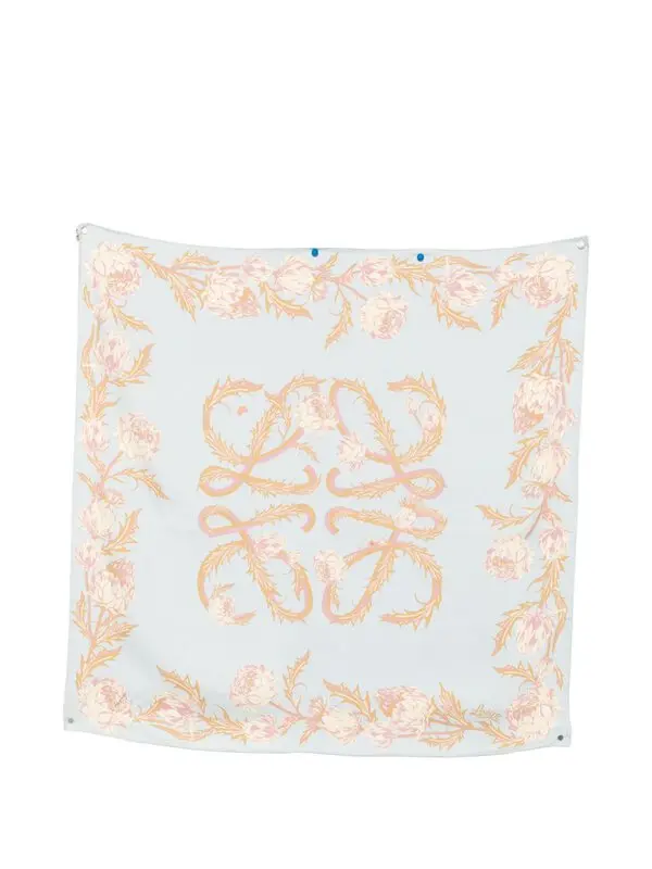 Loewe Anagram Silk Foulard - Multicolor