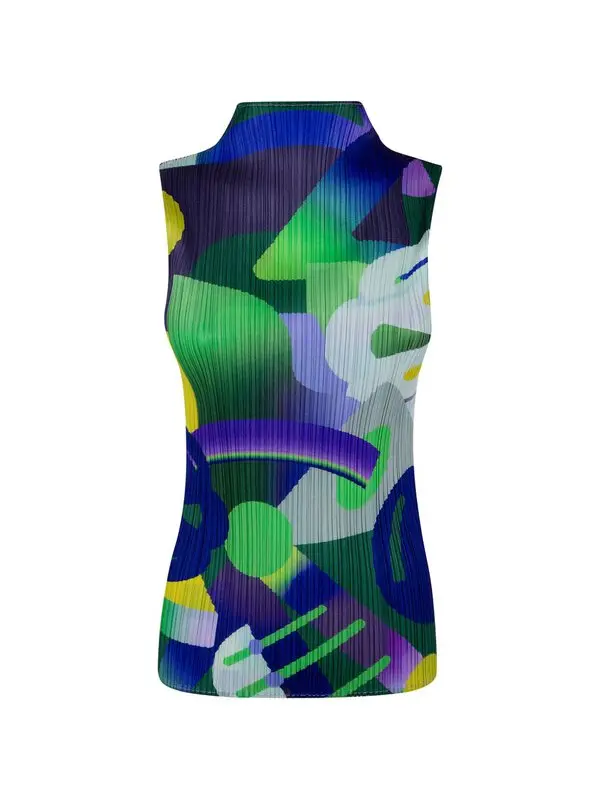 Issey Miyake Pleated Top - Multicolor