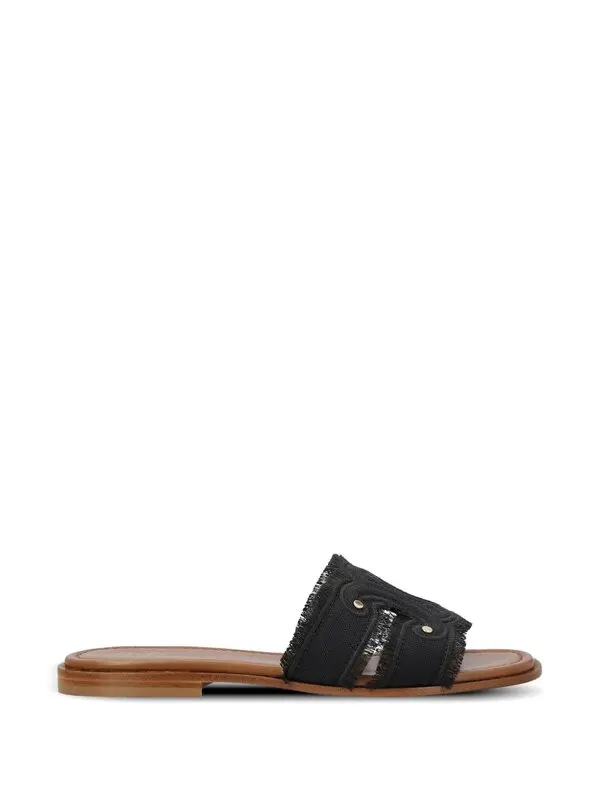 Celine Marina Canvas Slides With Stud Detail