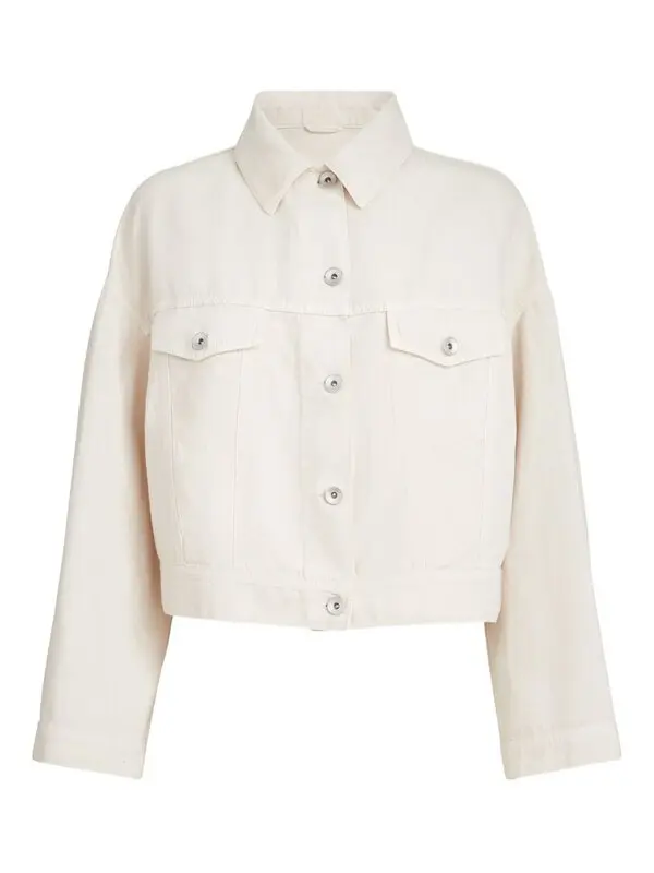 Brunello Cucinelli Linen And Cotton Blend Jacket With Monili Detail