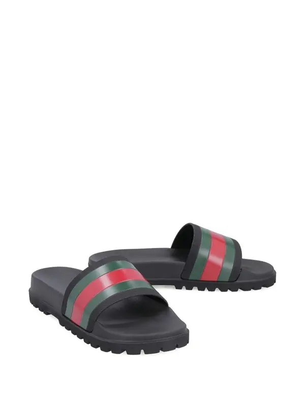 Gucci Web Detail Pool Slides - Multicolor