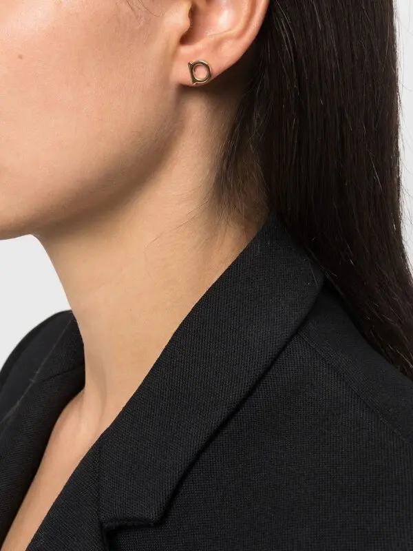 FERRAGAMO Gancini Stud Earrings - Silver
