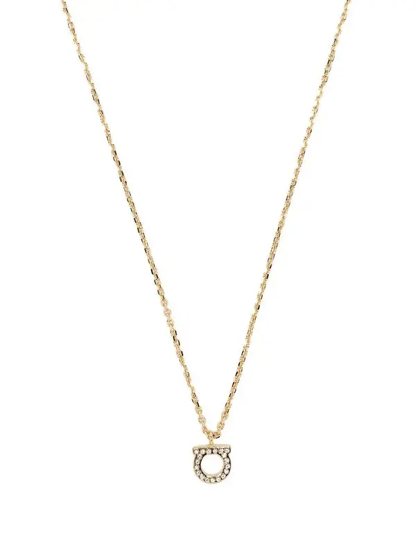 FERRAGAMO Crystal-embellished Gancini Necklace