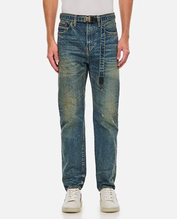 Sacai Belted Denim Pants