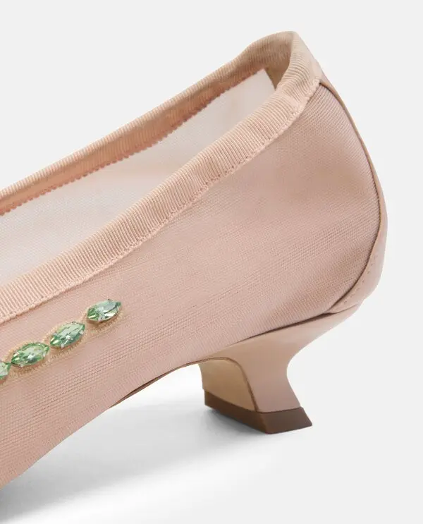 Simone Rocha Embellished Mesh Ballerina Heels