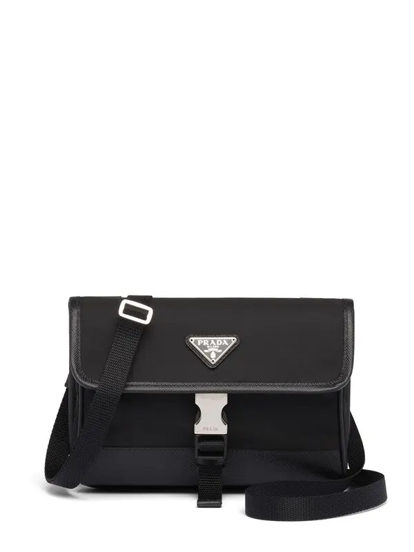 Prada Re-nylon And Saffiano Leather Smartphone Case - Black