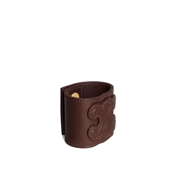 Celine Leather Hair Cuff With Embossed Logo Detail