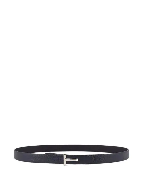 TOM FORD T-buckle Grained Leather Belt - Blue