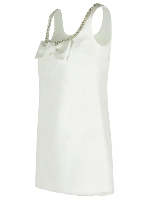 SELF-PORTRAIT Tulle Dress With Crystal Embellishments And Bow Detail