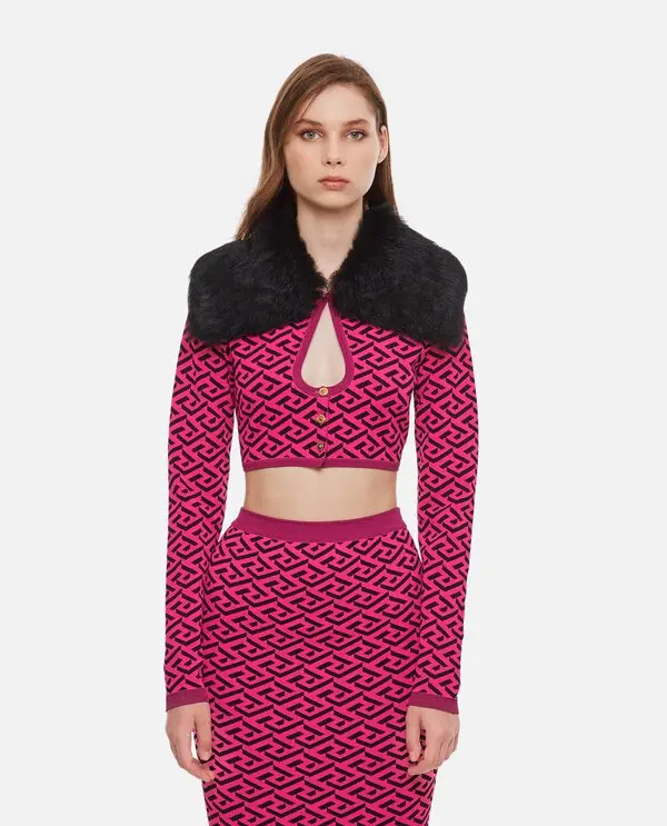 Versace All-over Logo Embroidered Knitted Sweater