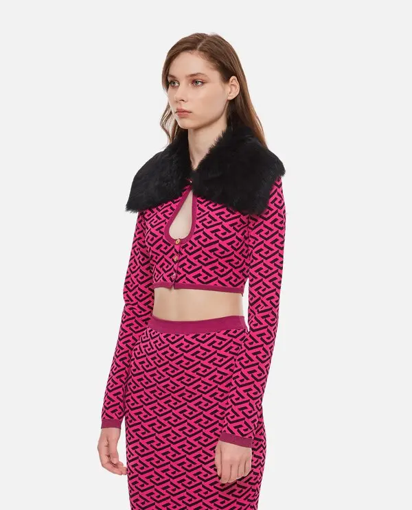 Versace All-over Logo Embroidered Knitted Sweater