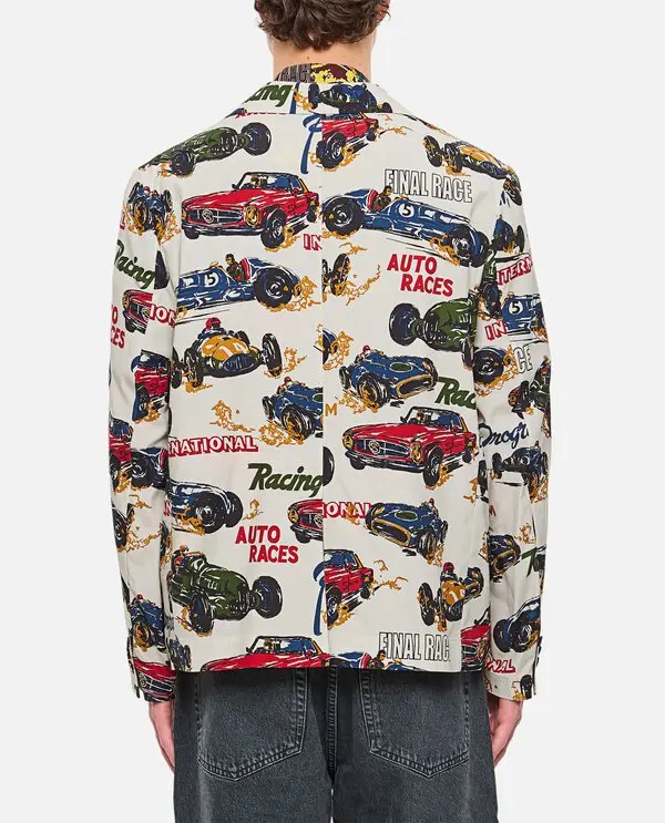Sacai Double-breasted Car Race Print Jacket
