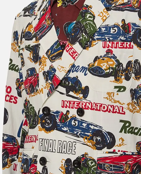 Sacai Double-breasted Car Race Print Jacket