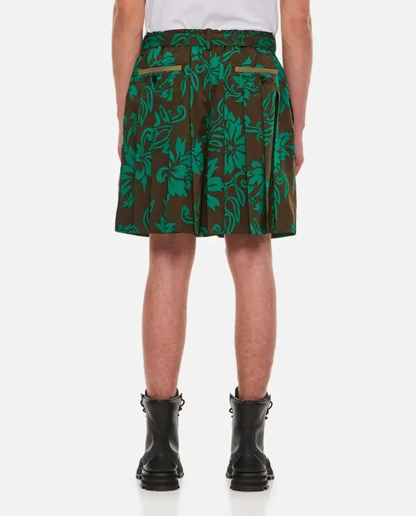 Sacai Floral Print Belted Shorts