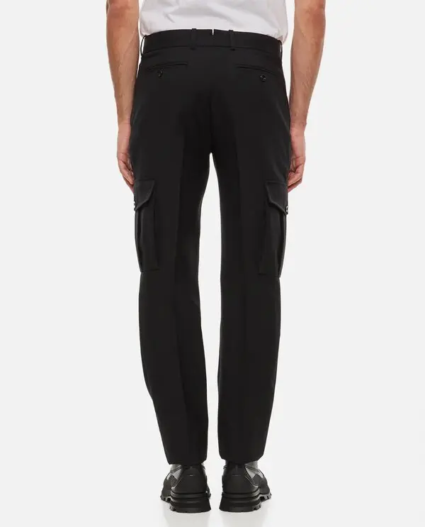 Alexander McQueen Wool Gabardine Cargo Trousers