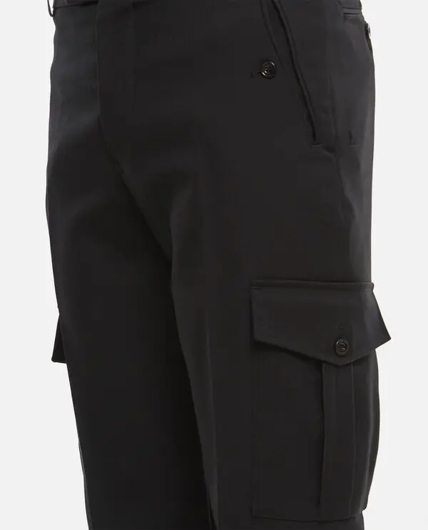 Alexander McQueen Wool Gabardine Cargo Trousers