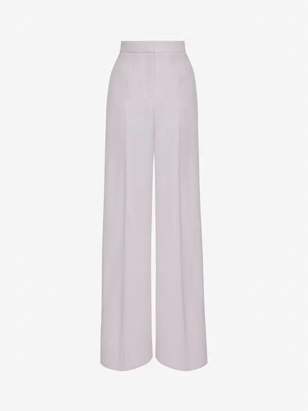 Alexander McQueen Wide Leg Wool Sartorial Trousers