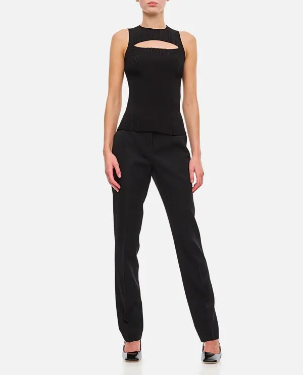 Attico Wool Gabardine Straight Pants