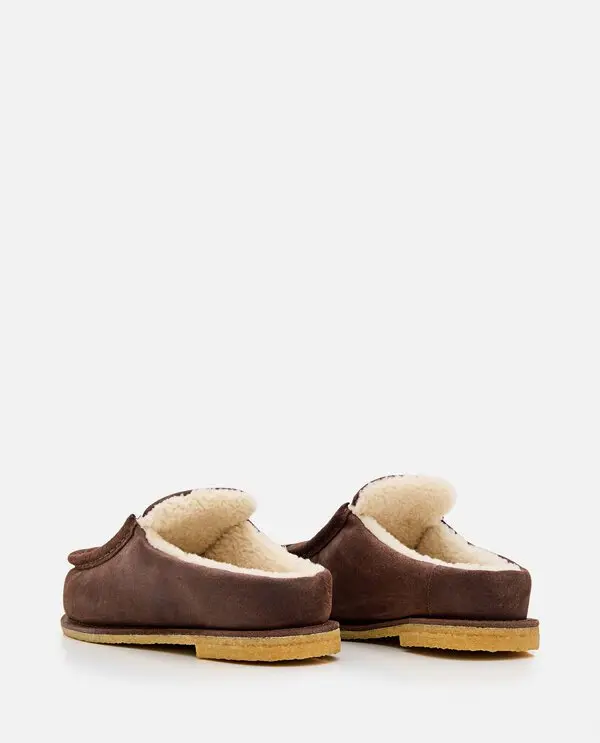 JW Anderson Suede Fur Lined Mules