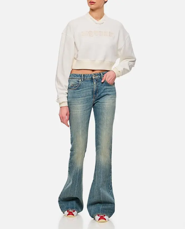 Alexander McQueen Cropped Sweatshirt With Logo Detail