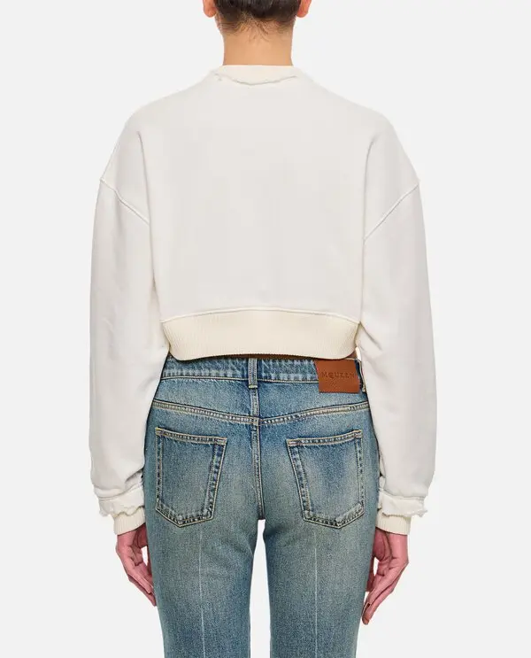 Alexander McQueen Cropped Sweatshirt With Logo Detail