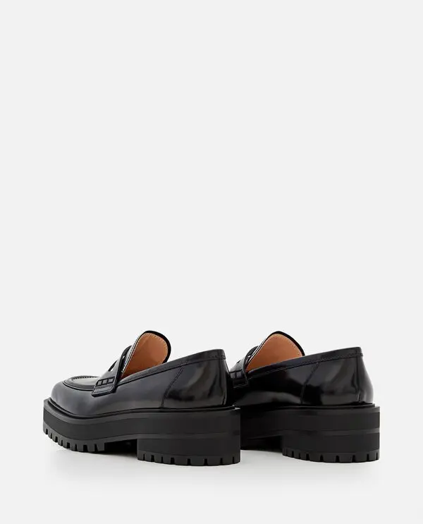 GIANVITO ROSSI Patent Leather Platform Loafers