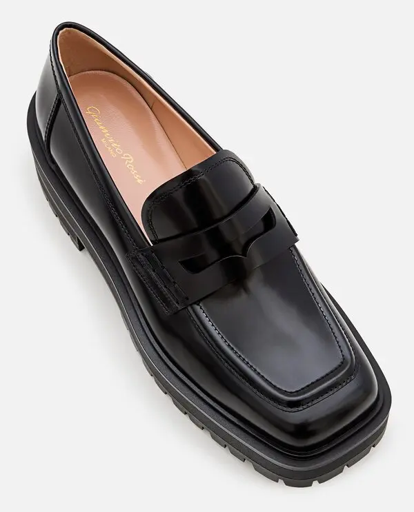 GIANVITO ROSSI Patent Leather Platform Loafers