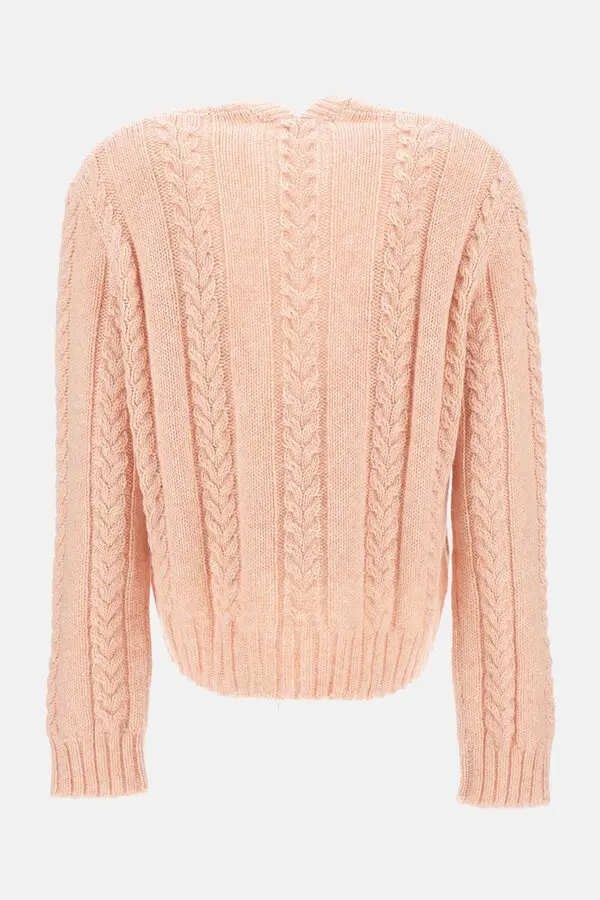 Loewe V-neck Wool Pullover With Anagram Detail - Multicolor