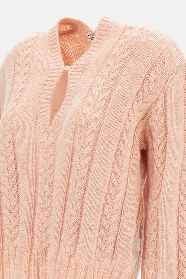 Loewe V-neck Wool Pullover With Anagram Detail - Multicolor