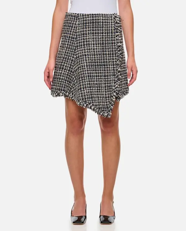 Sacai Tweed Asymmetric Hem Skirt - Multicolor