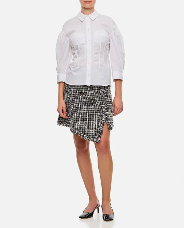Sacai Tweed Asymmetric Hem Skirt - Multicolor
