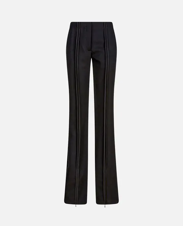 Attico Long Wool Trousers With Front Detail