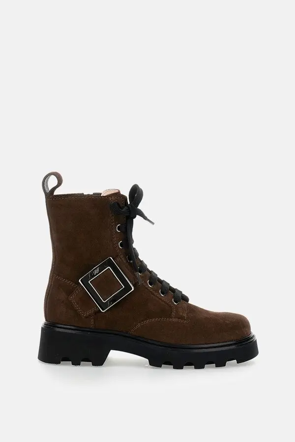 ROGER VIVIER Lace-up Buckled Boots - Multicolor