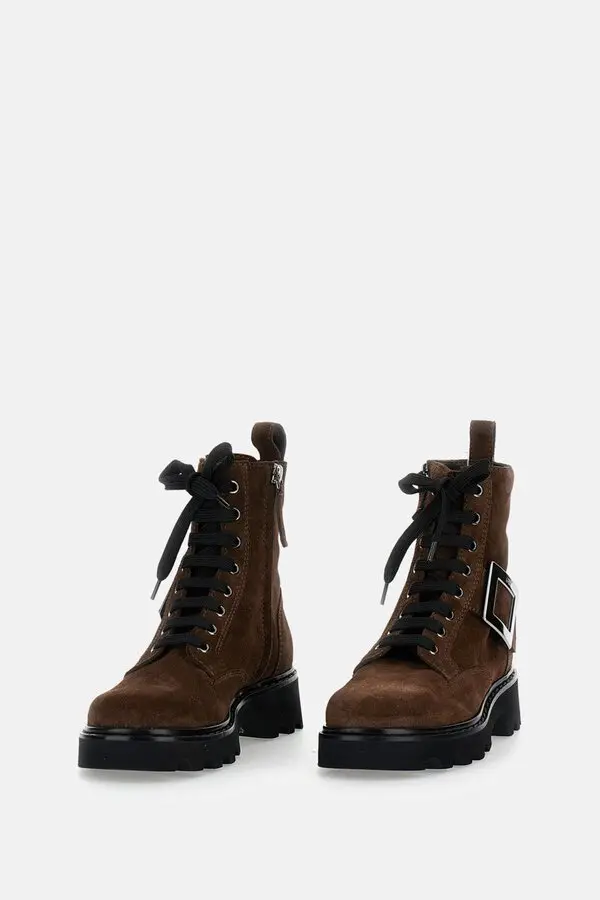 ROGER VIVIER Lace-up Buckled Boots - Multicolor