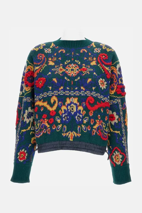 Sacai Jacquard Floral Pullover