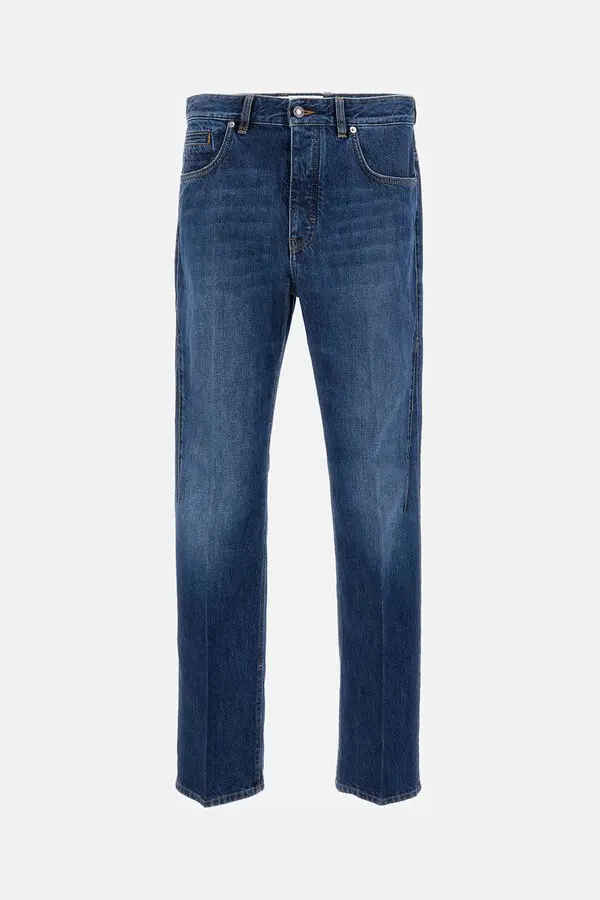 Givenchy Straight Leg Jeans With Embroidered Logo - Multicolor